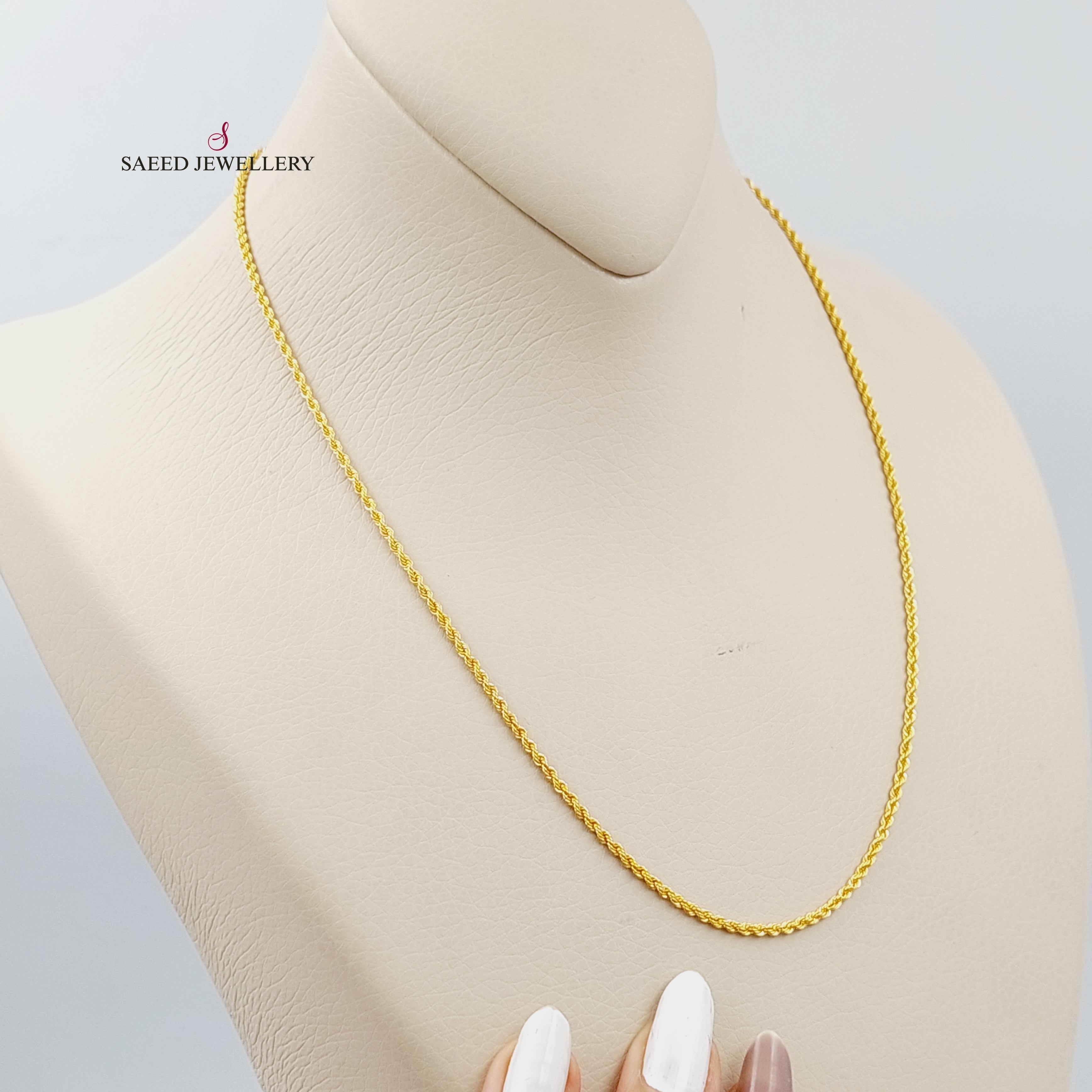 21K 45cm Thin Rope Chain – مجوهرات الشيخ سعيد