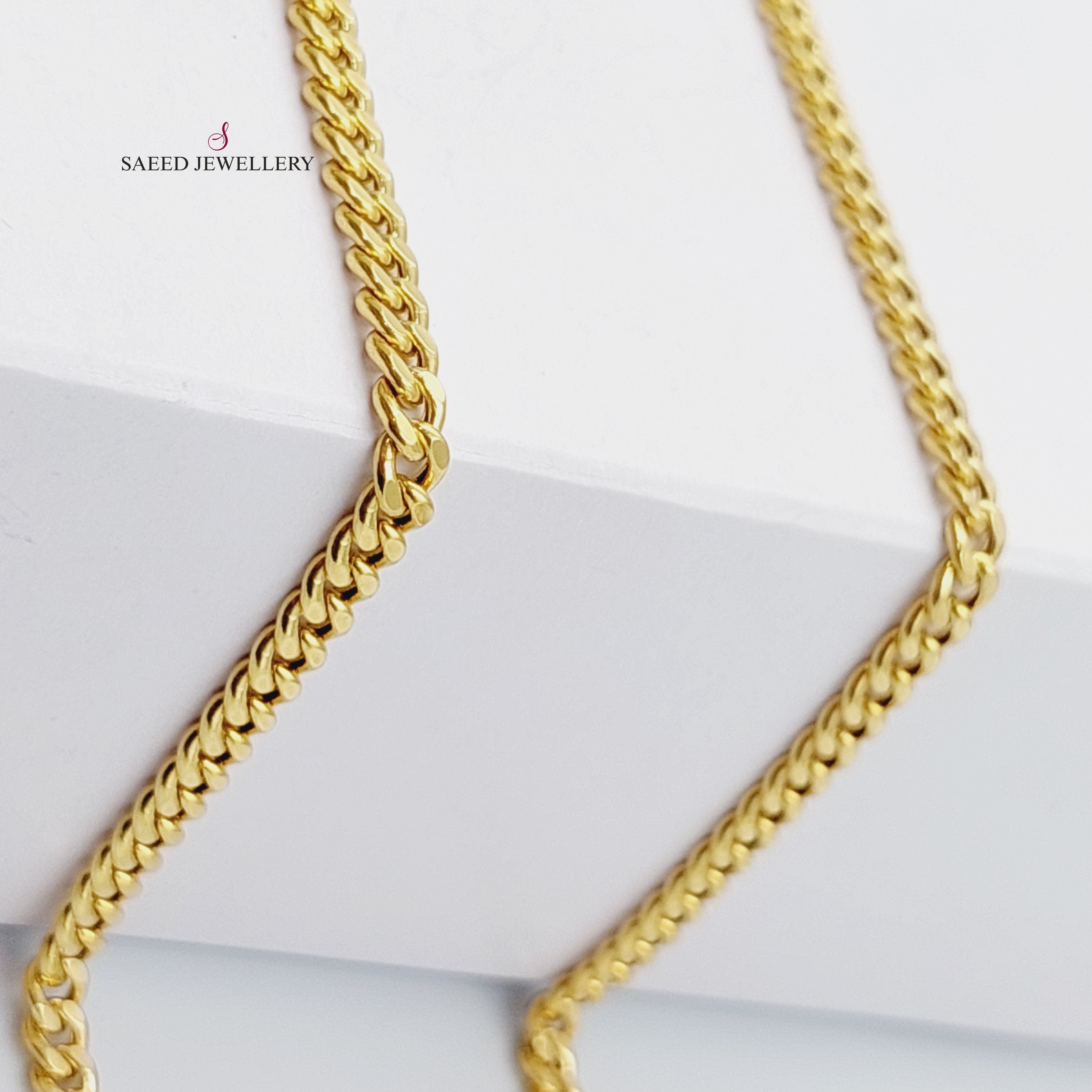 18K 3.5mm Curb Chain 55cm – مجوهرات الشيخ سعيد